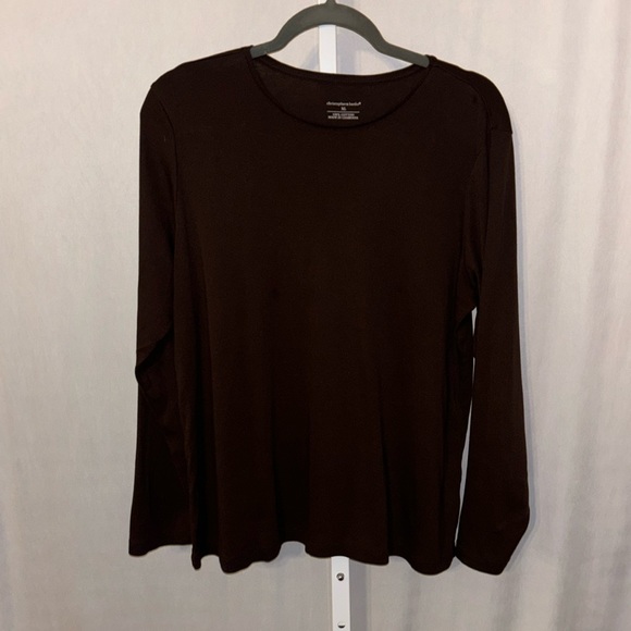 Christopher & Banks | Tops | Christopher Banks Brown Cotton Long Sleeve ...